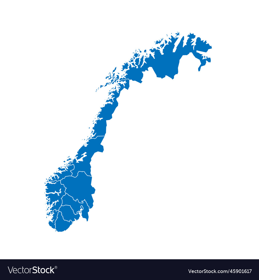 Norway political map of administrative divisions Vector Image Norway political map of administrative divisions Vector Image