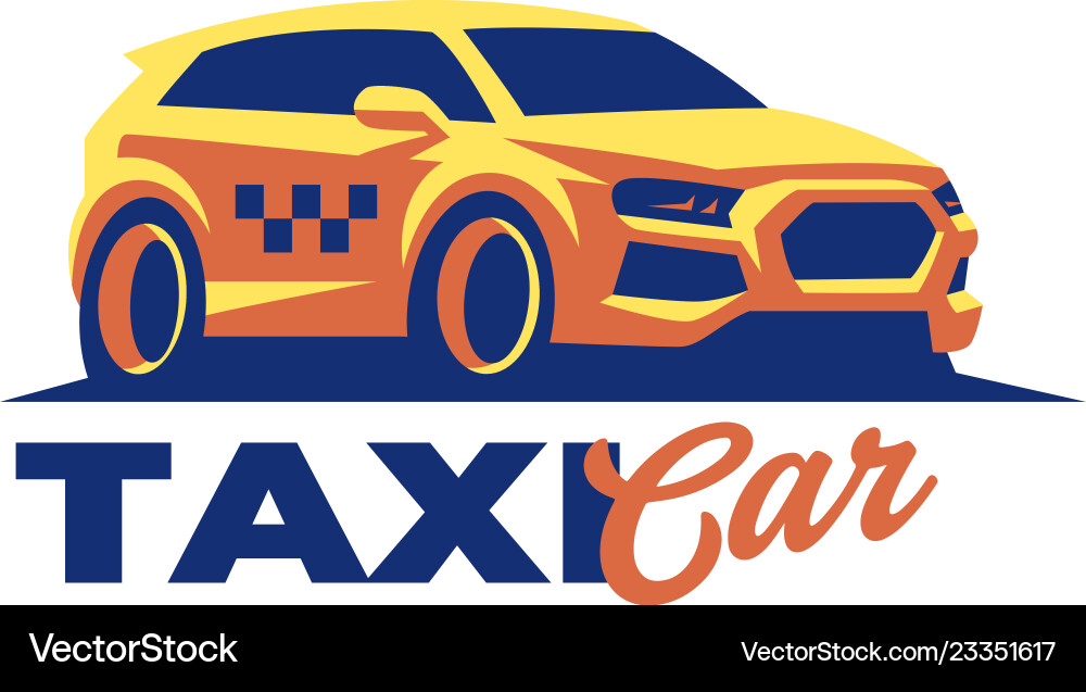 Passenger car hatchback taxi Royalty Free Vector Image