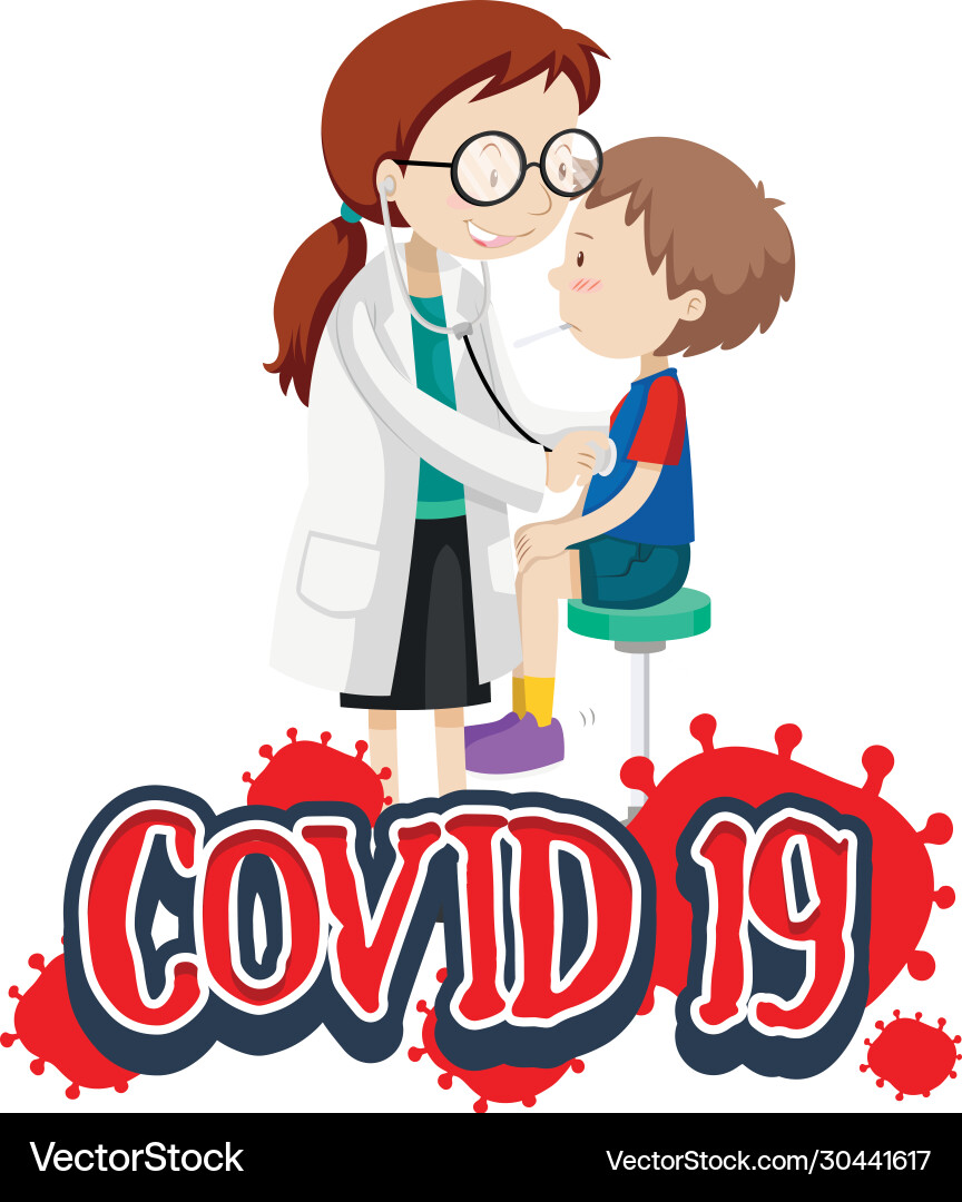 Poster design for coronavirus theme with boy Vector Image
