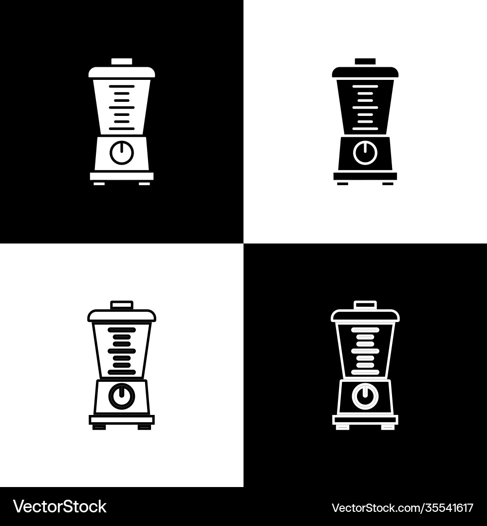 Set blender icon isolated on black and white Vector Image