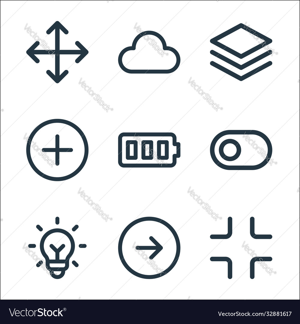 User interface line icons linear set quality line Vector Image