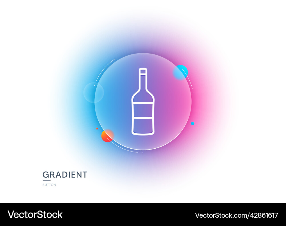 Wine bottle line icon merlot or cabernet Vector Image