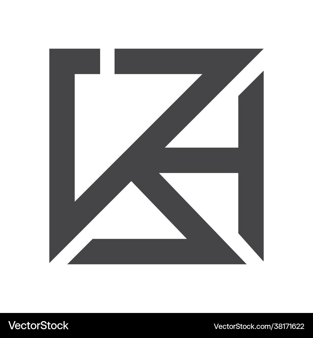 Alphabet initials logo hk kh k and h Royalty Free Vector
