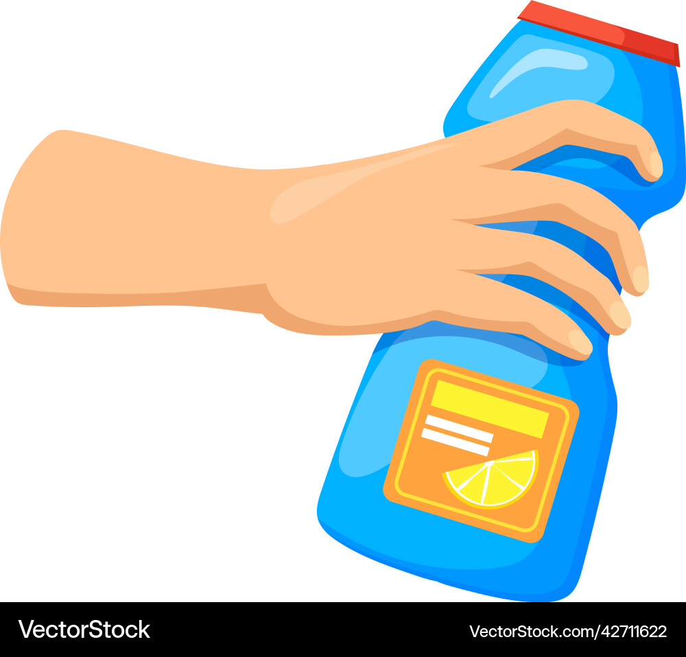 Cleaning powder container in hand household Vector Image