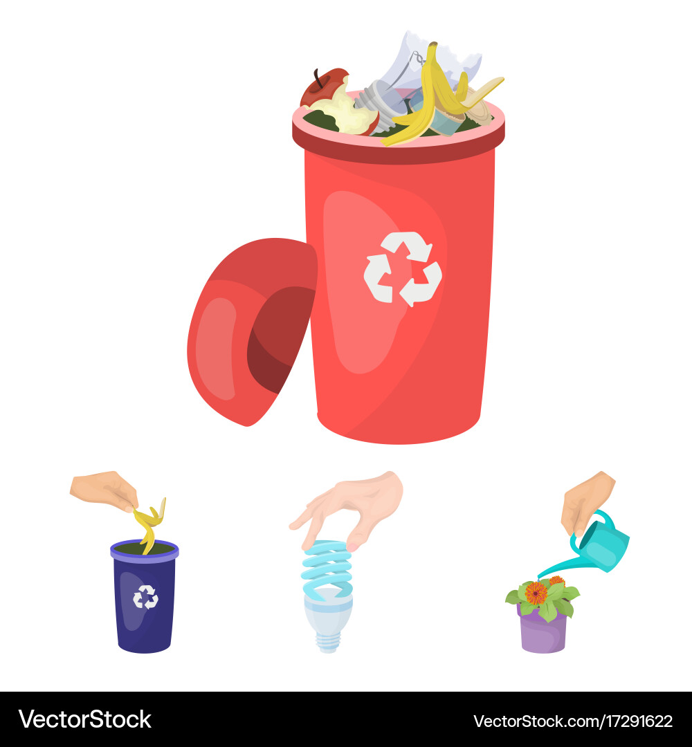 Energy-saving light bulb watering a houseplant Vector Image
