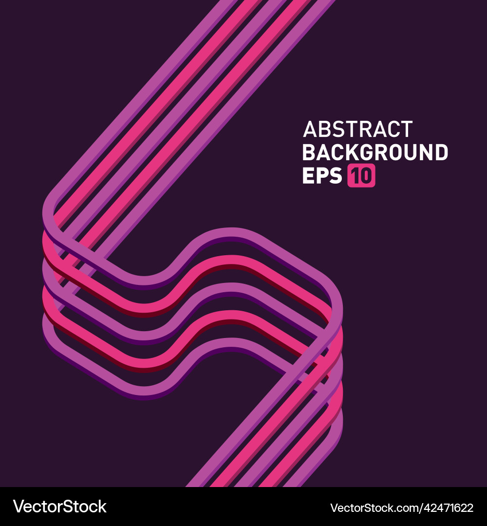 Glossy purple maze geometric stripes motion flow Vector Image