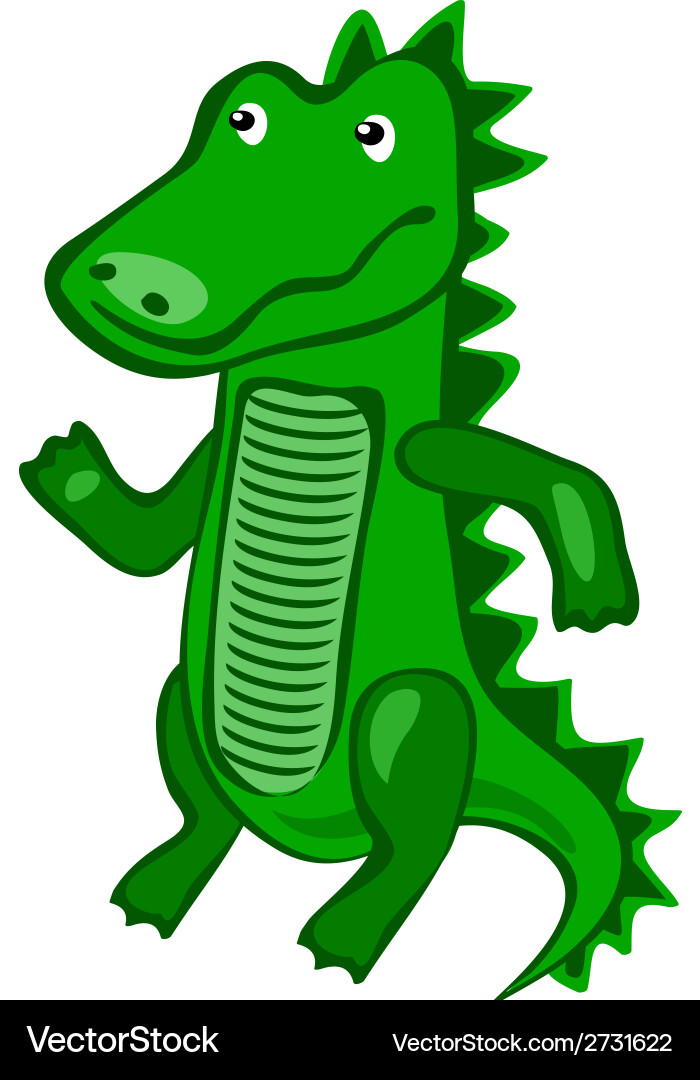 Hand-drawn cartoon wild crocodile Royalty Free Vector Image