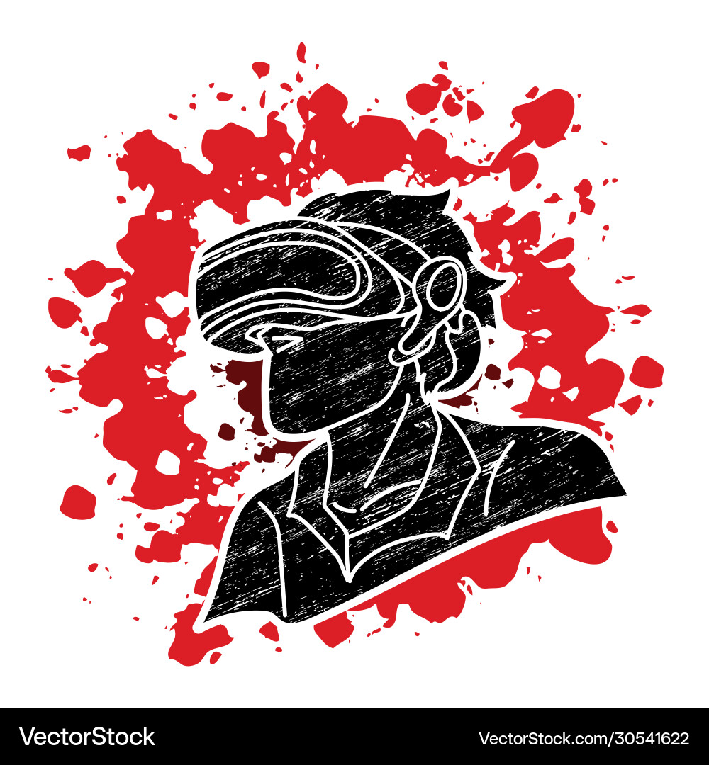 Man wearing virtual reality glasses cartoon Vector Image