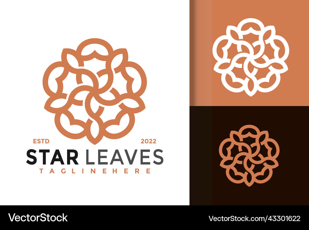 Nature star leaf logo design brand identity logos Vector Image