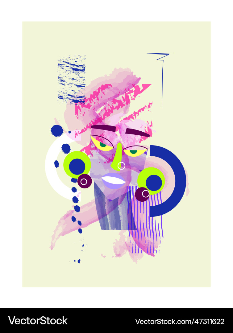 Portrait of abstract face Royalty Free Vector Image