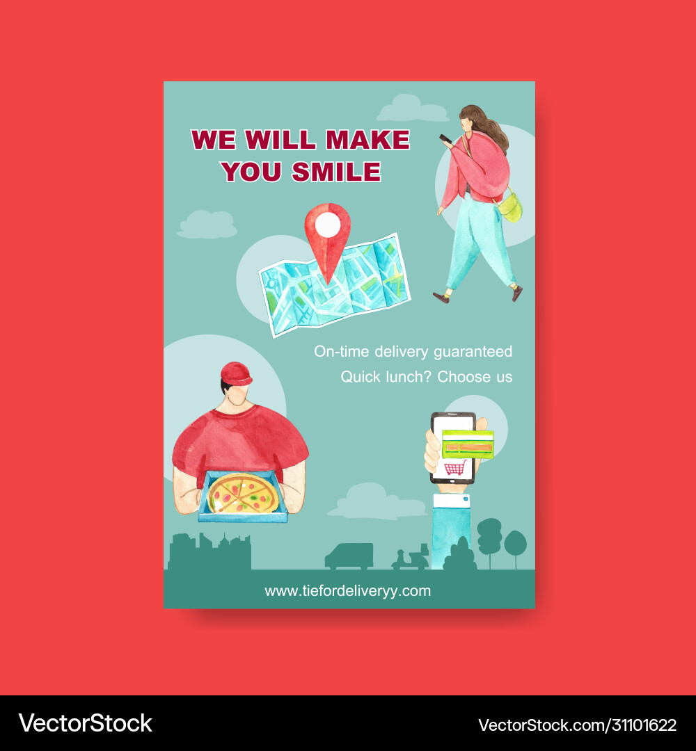 Poster food delivery design Royalty Free Vector Image