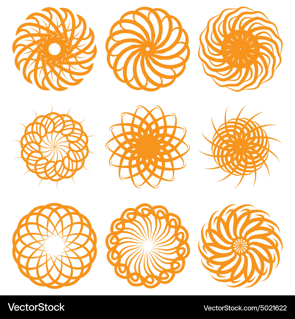 Set of round ornaments Royalty Free Vector Image