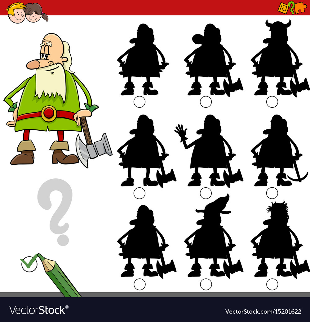 Shadow activity with dwarf Royalty Free Vector Image