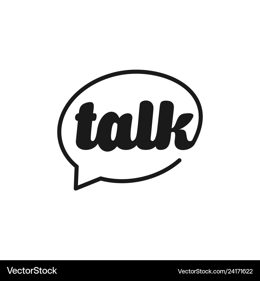 Talk lettering letter mark on chat bubble icon Vector Image