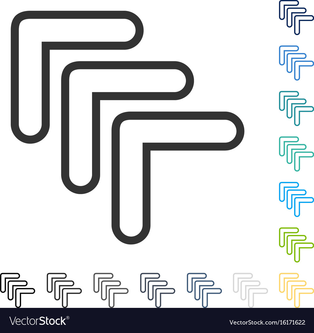 Triple pointer left up icon Royalty Free Vector Image