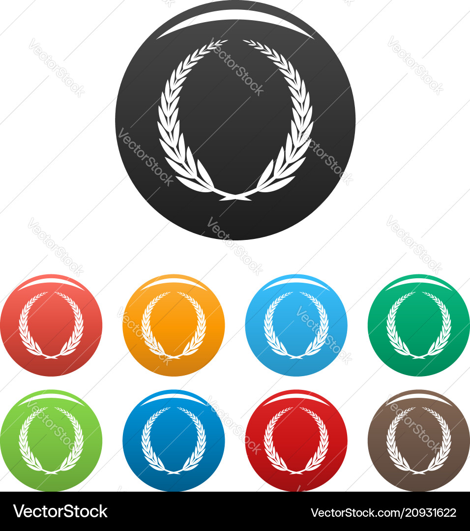 Victory icons set color Royalty Free Vector Image