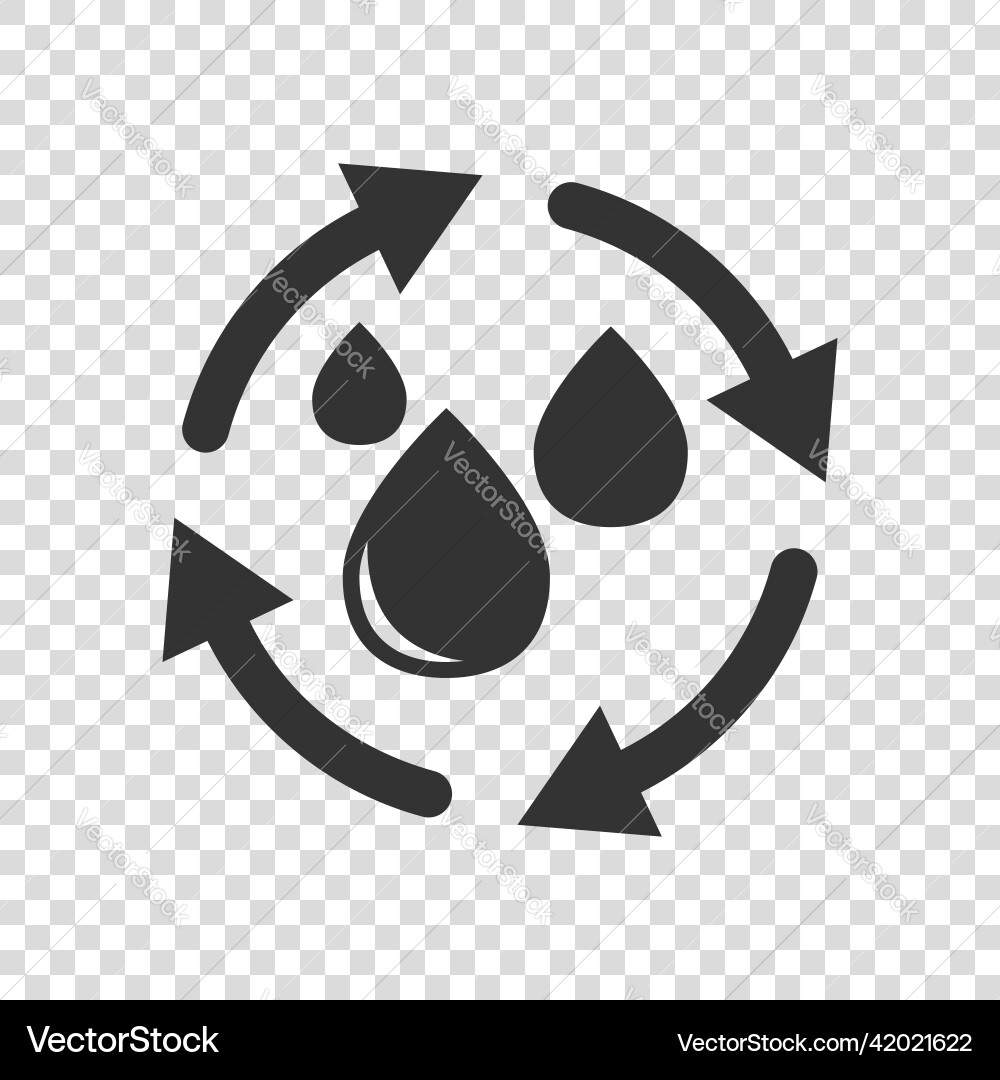Water drop icon in flat style blob recycle Vector Image