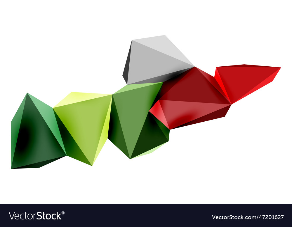 3d low poly triangle design elements Royalty Free Vector