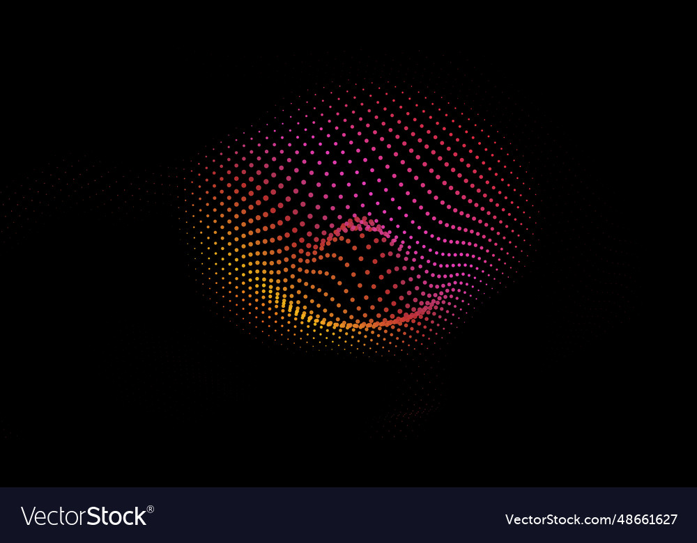 Abstract waveform net pulsating hole dots nodes Vector Image
