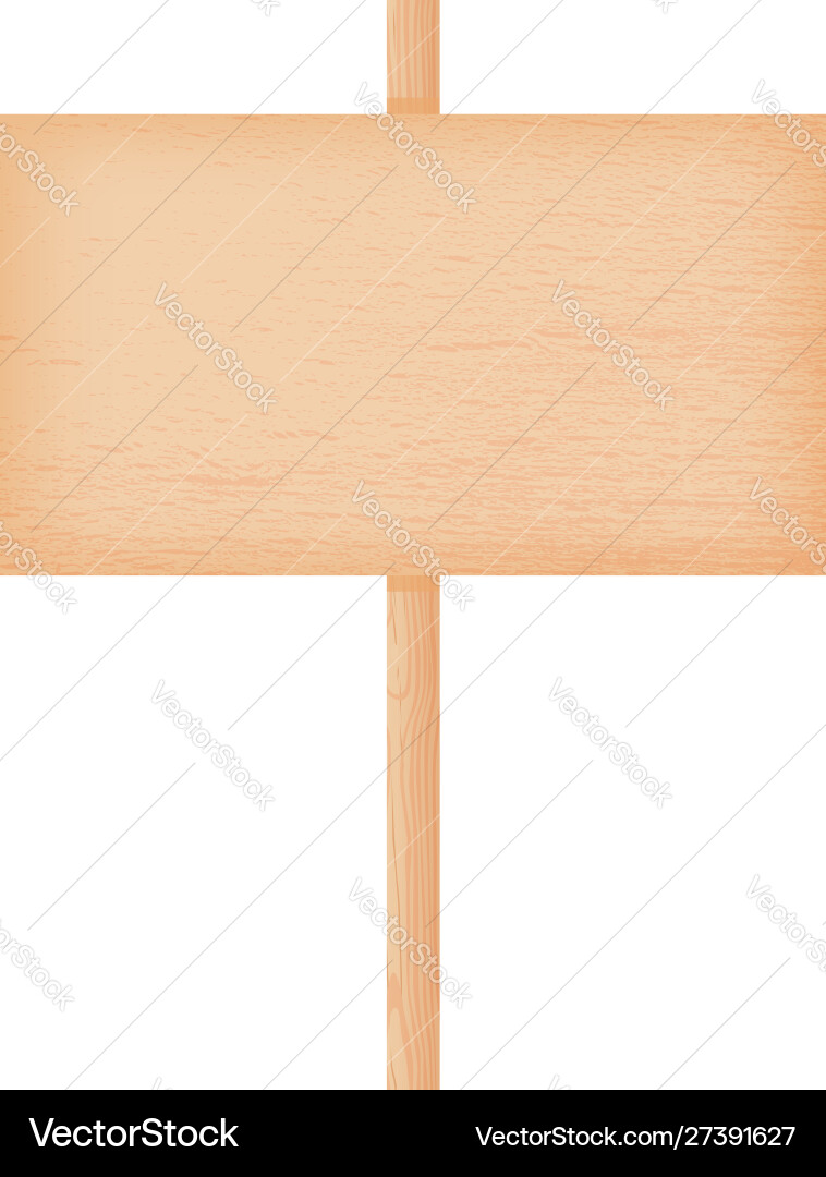Beech wooden signboard on a pole Royalty Free Vector Image
