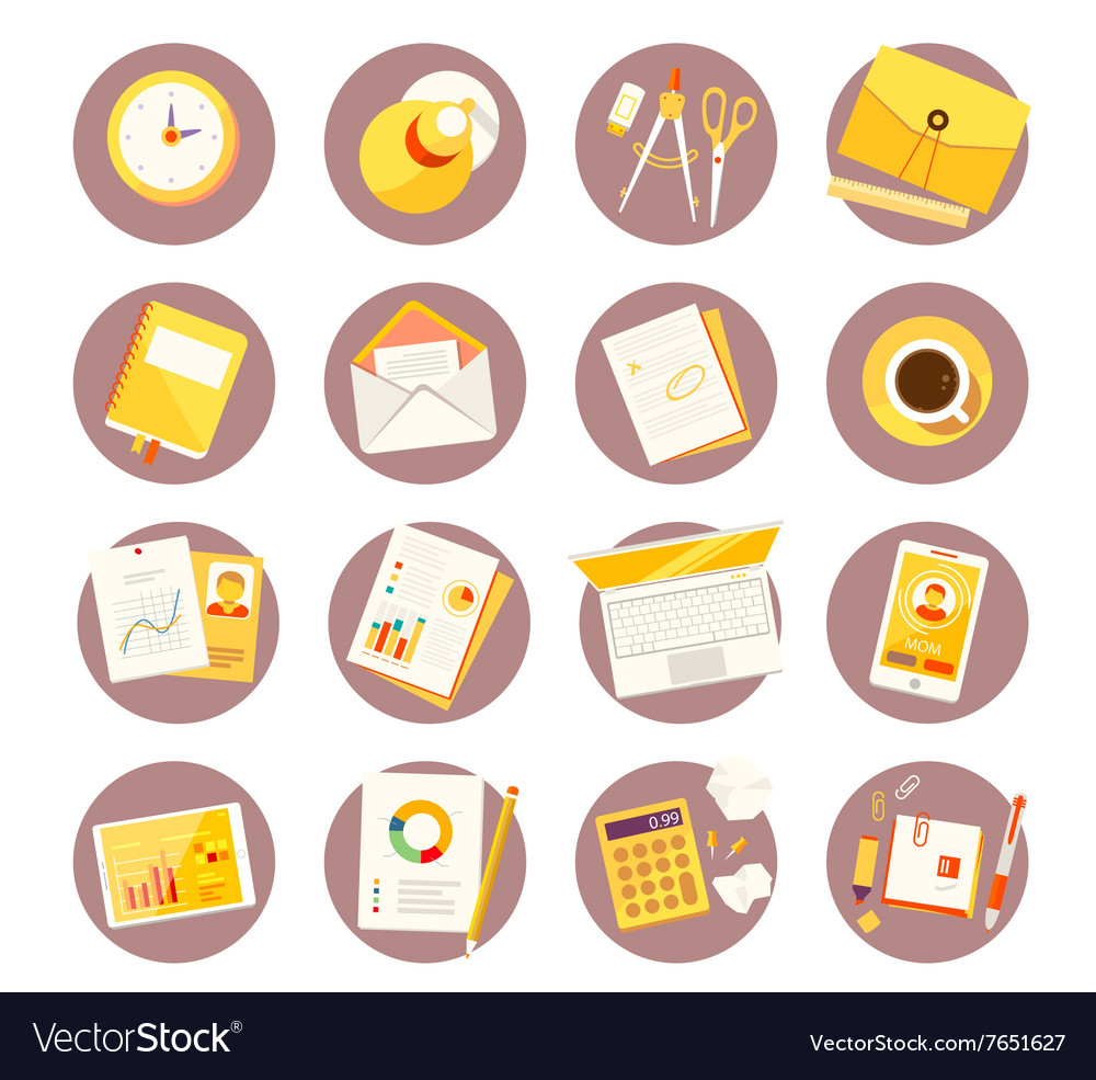 Big set of colorful study icons on white Vector Image