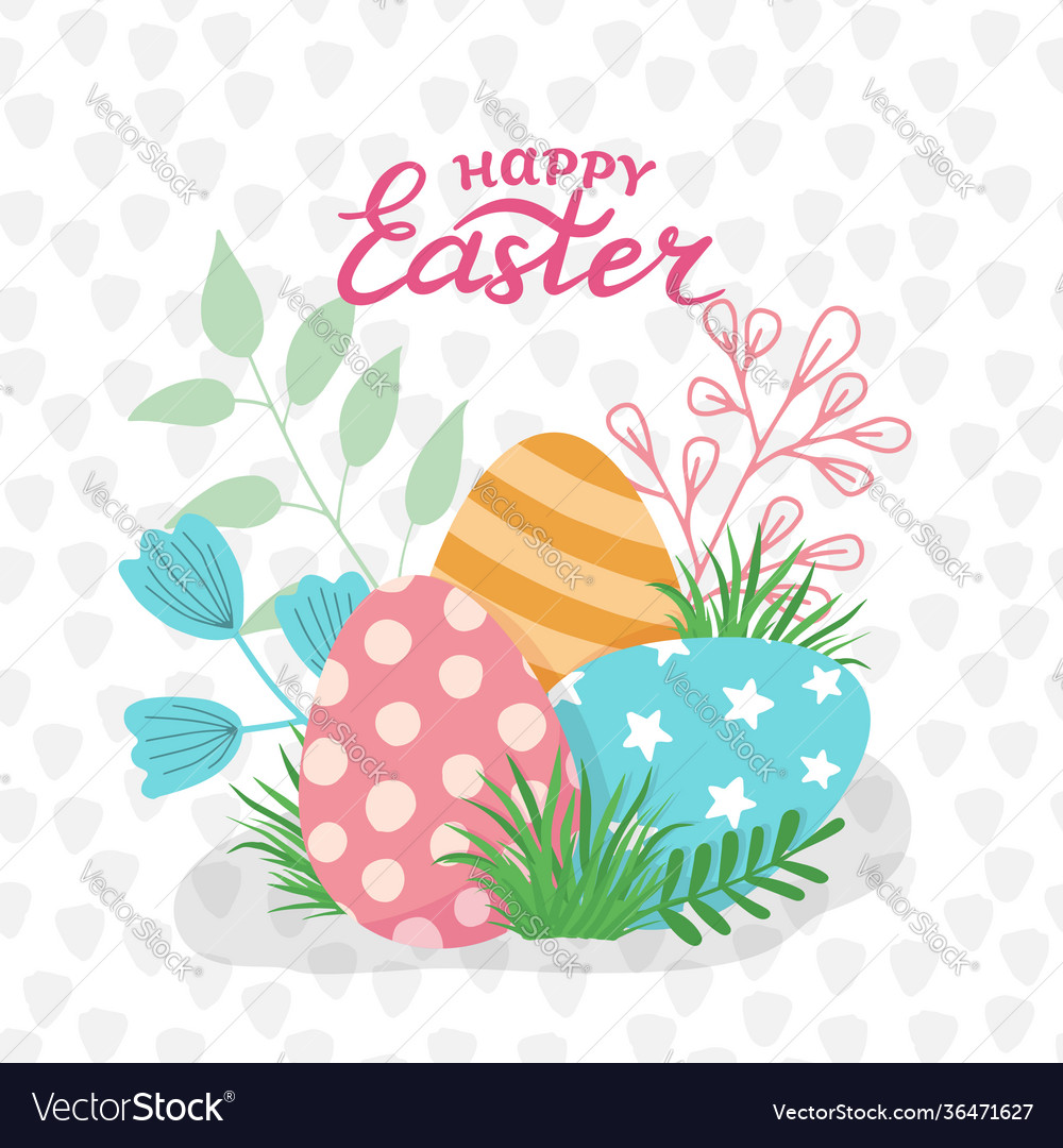 Composition easter eggs Royalty Free Vector Image