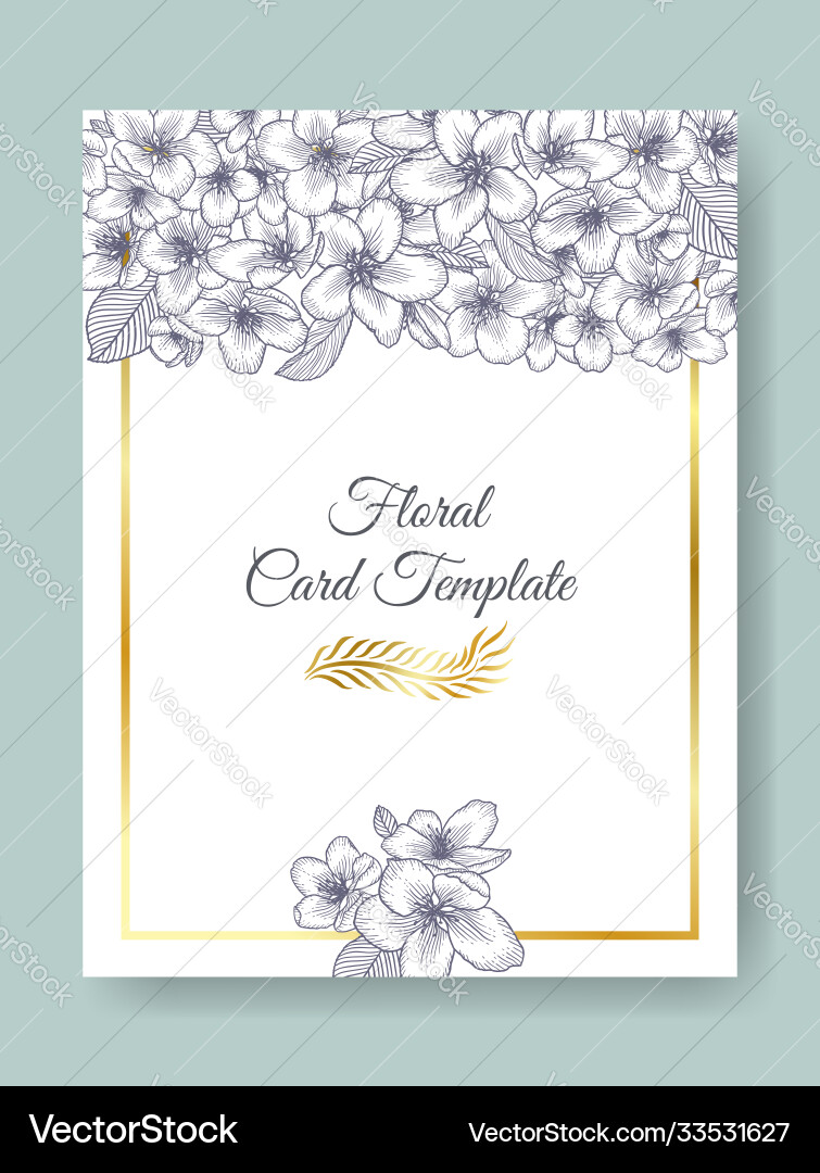 Floral wedding invitation elegant card template Vector Image