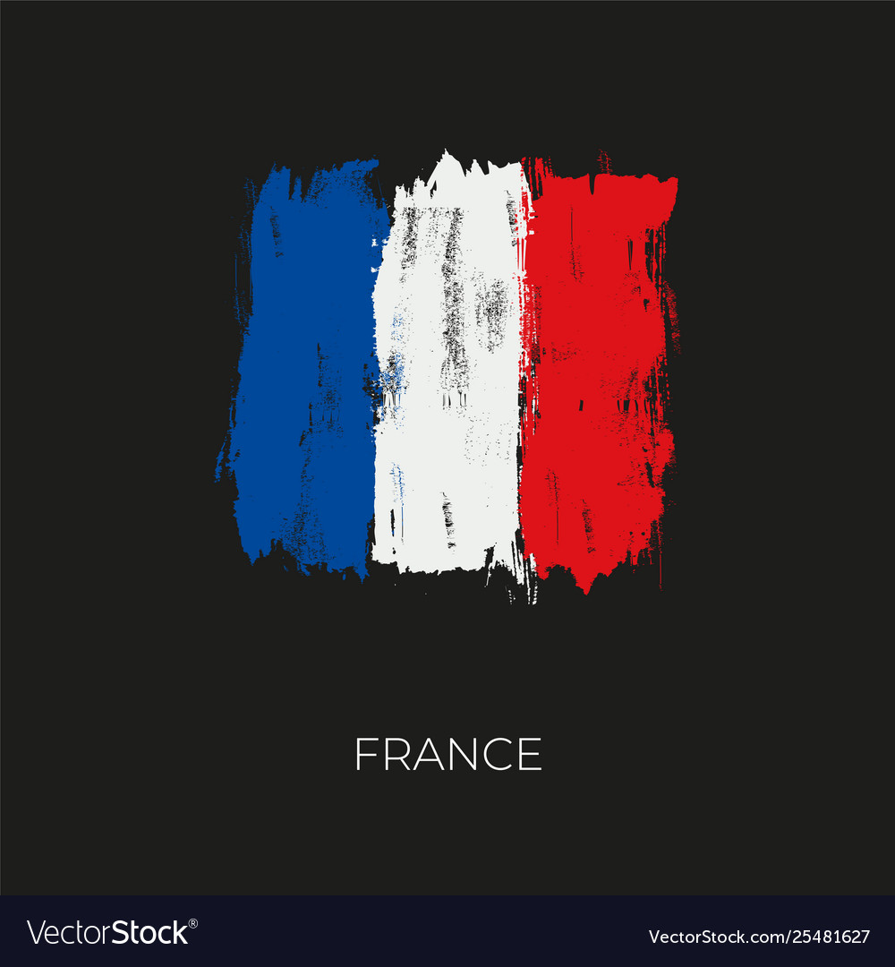 France colorful brush flag Royalty Free Vector Image