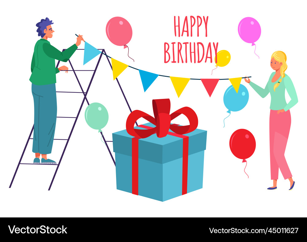 Happy birthday party decoration Royalty Free Vector Image