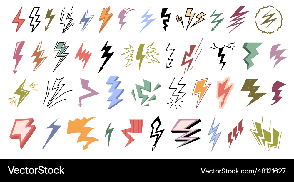 Lightening bolt energy power charge Royalty Free Vector