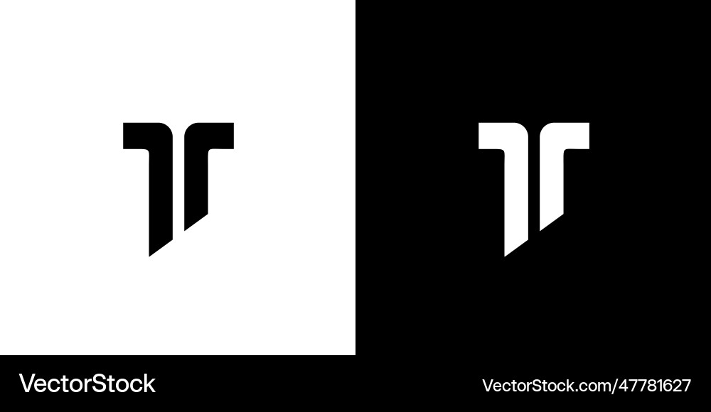 Modern and strong letter t initials logo design 4 Vector Image