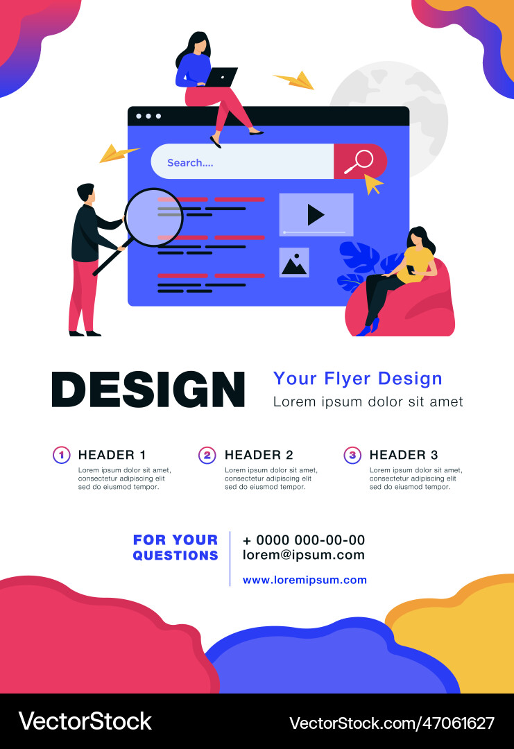 People using search box for query Royalty Free Vector Image