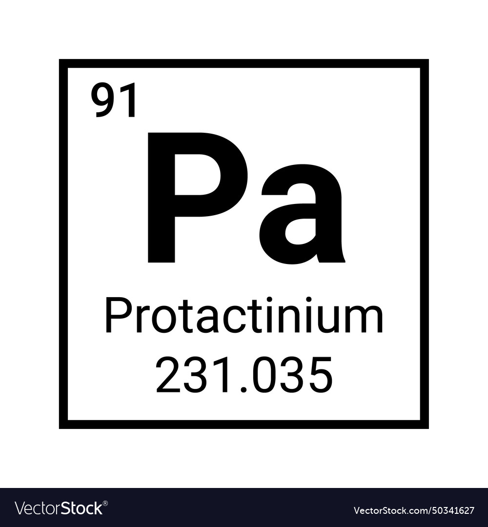 Protactinium Atomic Element Icon Chemistry Vector Image