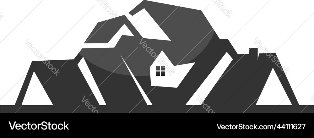 Real estate rooftop home logo Royalty Free Vector Image