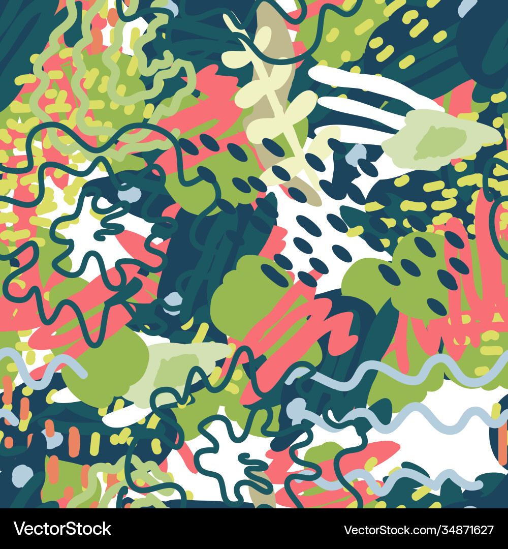 Red and blue and green scribble artist Royalty Free Vector