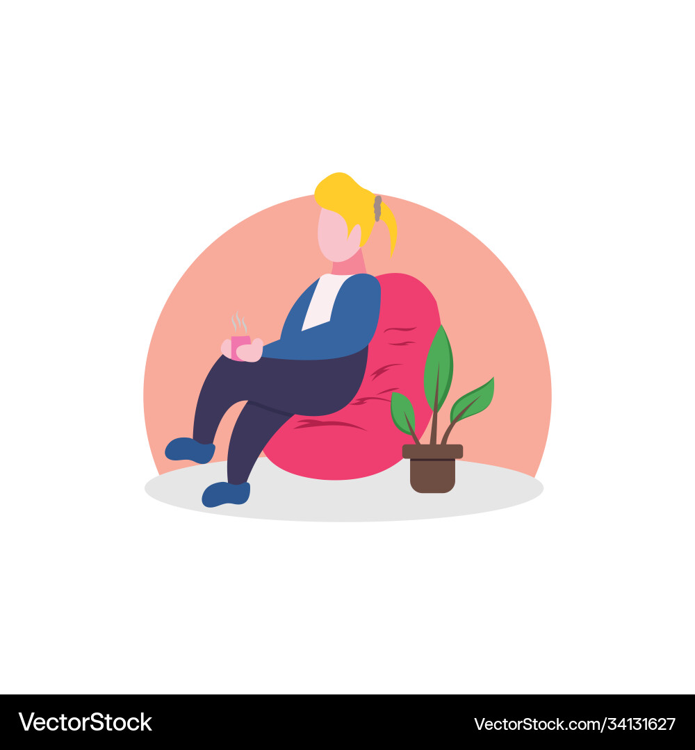 Relaxation women drinking coffee on comfortable Vector Image