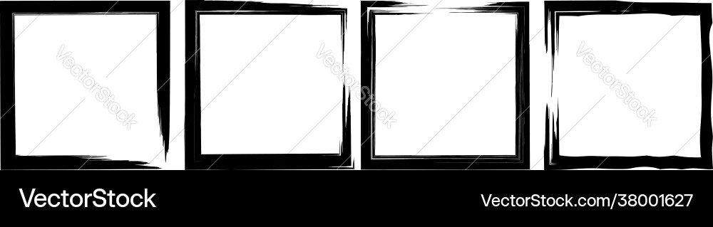 Set grunge squares from brush strokes design Vector Image