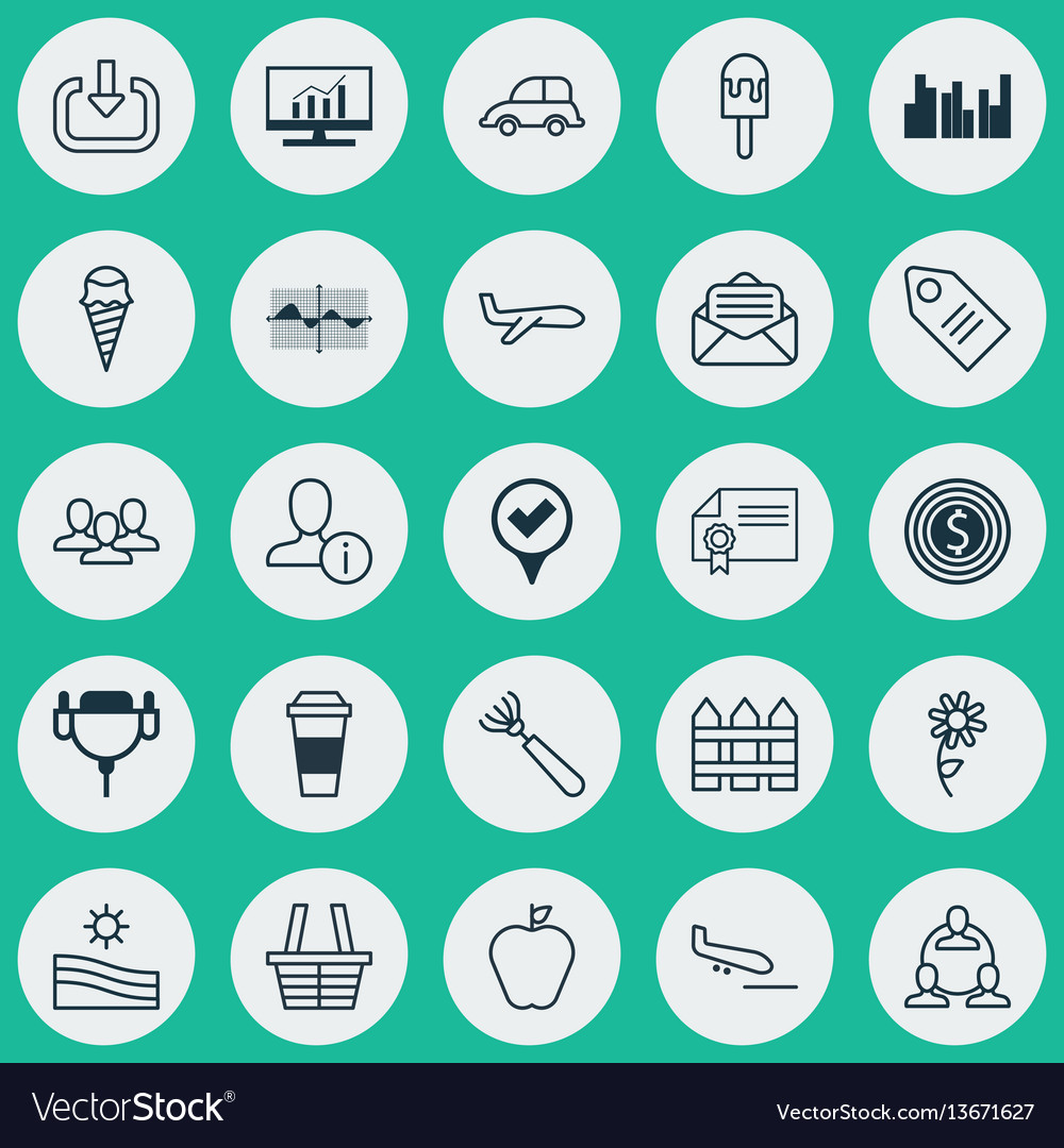 Set of 25 universal editable icons can be used Vector Image