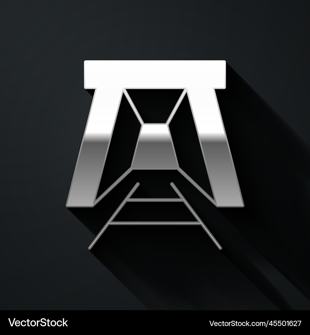 Silver mine entrance icon isolated on black Vector Image