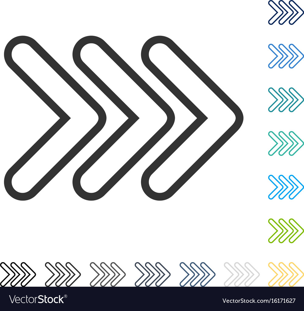 Triple pointer right icon Royalty Free Vector Image