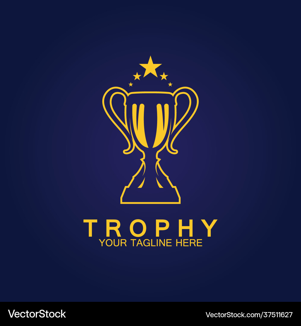Trophy logo iconchampions logo icon Royalty Free Vector