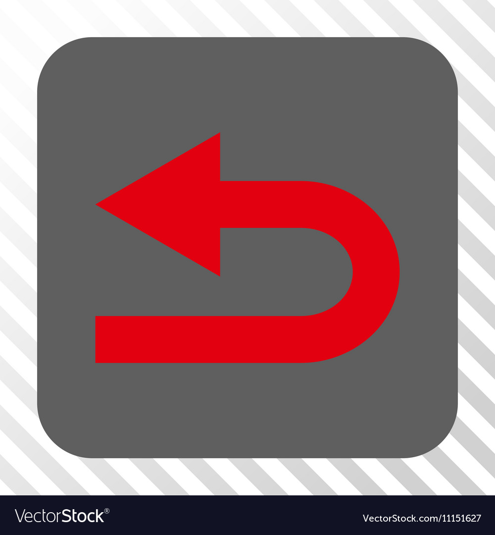 Turn left rounded square button Royalty Free Vector Image