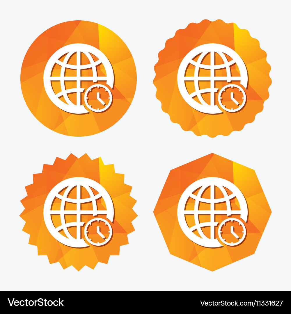 World time sign icon universal symbol Royalty Free Vector