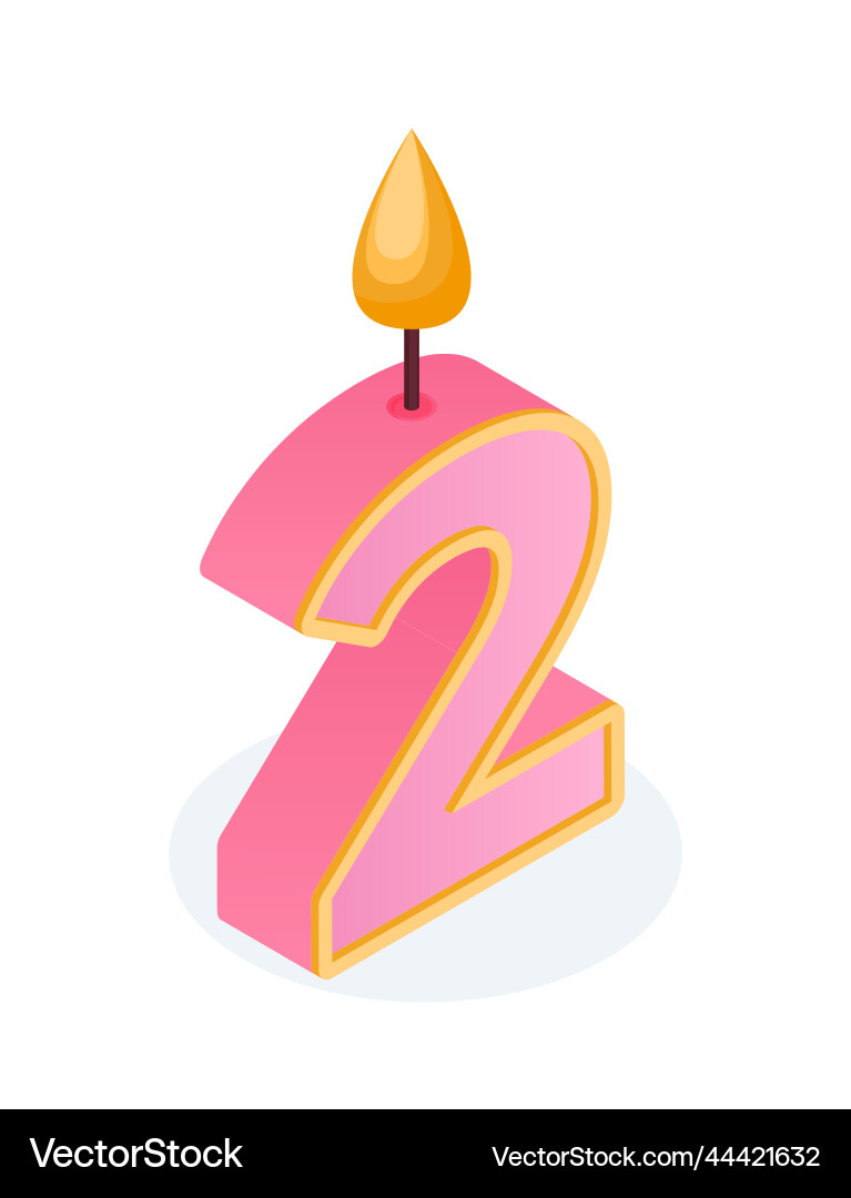 Candle in form of two Royalty Free Vector Image