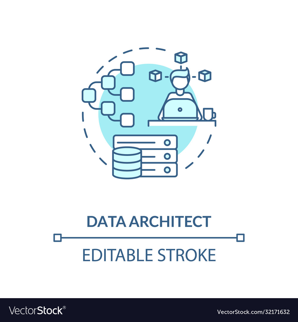 Data architect turquoise concept icon Royalty Free Vector