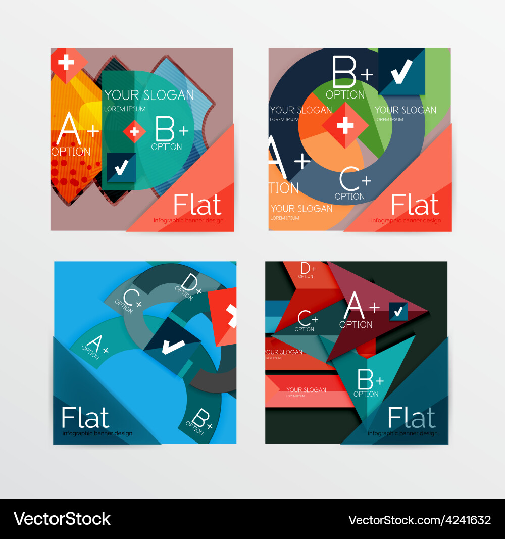 Flat modern info banner set Royalty Free Vector Image