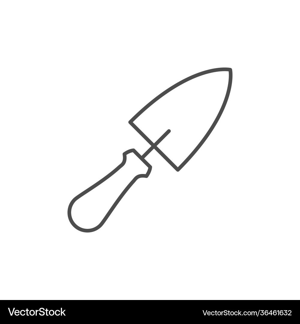 Garden trowel line outline icon Royalty Free Vector Image