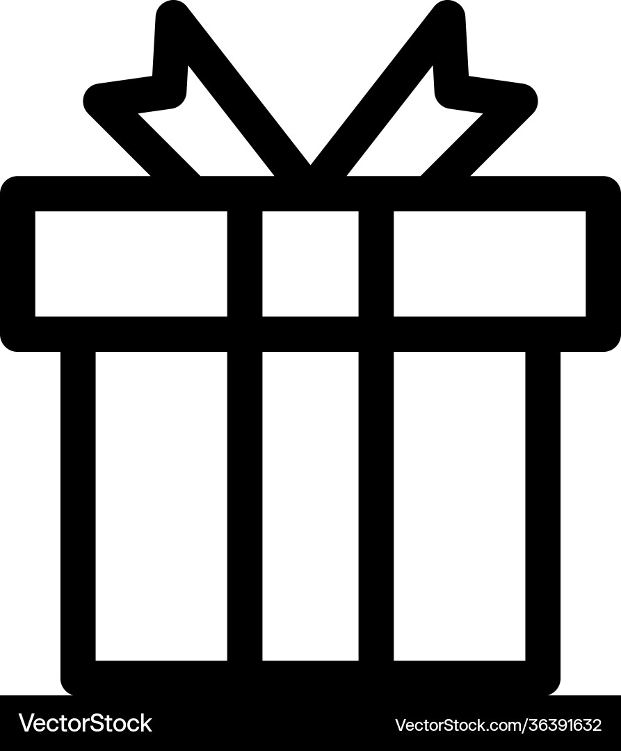 Gift icon or logo isolated sign symbol Royalty Free Vector