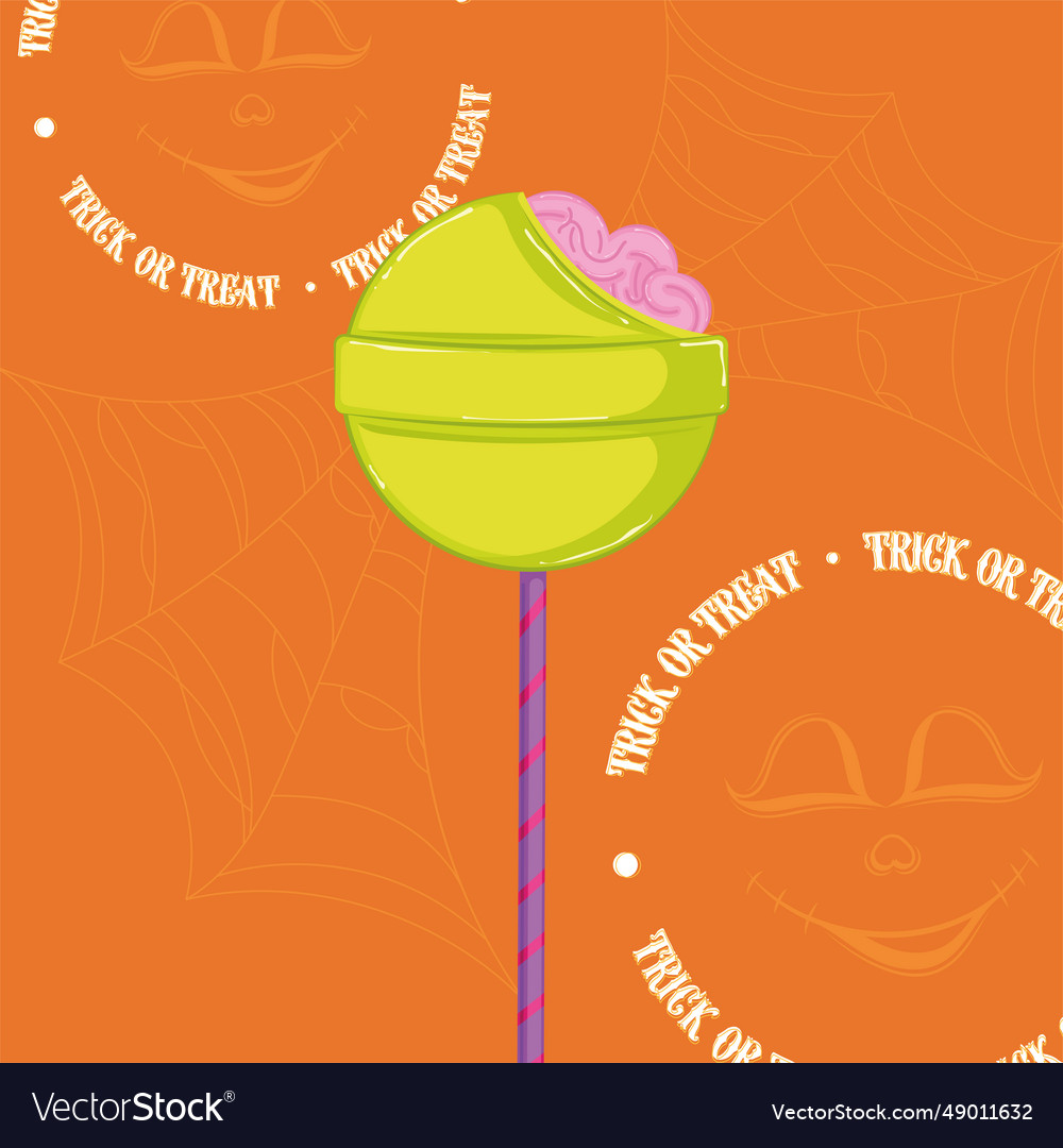 Halloween lollipop candy trick or treat Royalty Free Vector