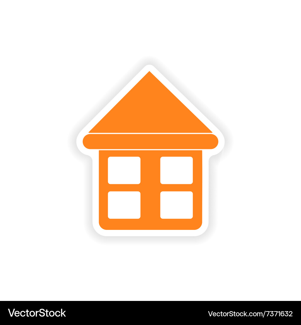 Icon sticker realistic design on paper house Vector Image